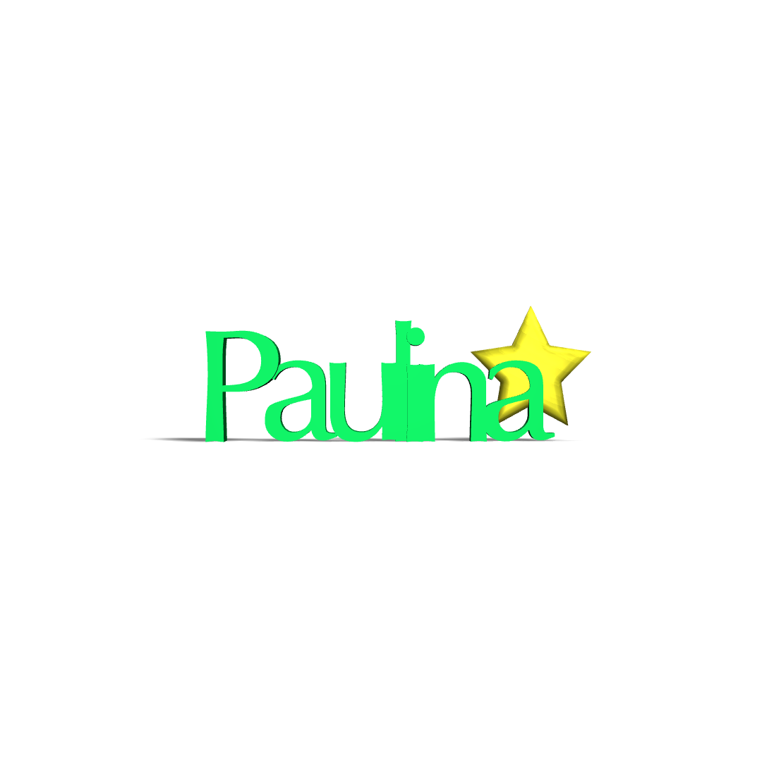 Texto 3D-Print: Paulina - 280mm – beamifymx